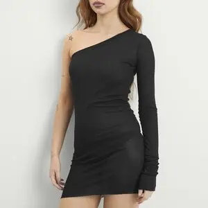 Rick Owens Ziggy One Shoulder Mini Dress
