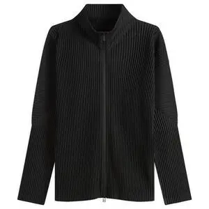 Issey Miyake Pleat Zip Up Cardigan - Black