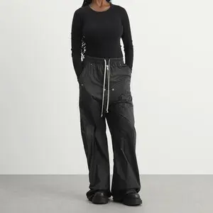 Rick Owens Geth Belas Wide Leg Trousers - Black