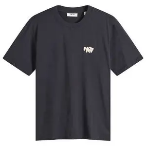 Nn07 Adam Twin Needle Embroidered T-shirt - Deep Navy