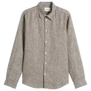 Nn07 Enzo Stripe Shirt - Clay Stripe