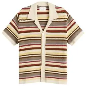 Nn07 Lars Stripe Polo Cardigan - Ivory