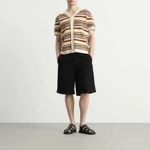 Nn07 Lars Striped Polo Cardigan - Ivory