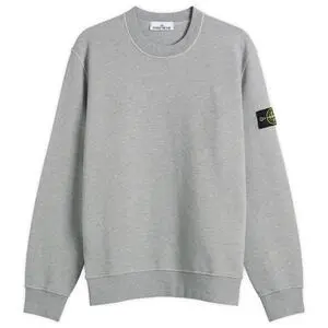 Stone Island Garment Dyed Crew Neck Sweatshirt - Melange Grey