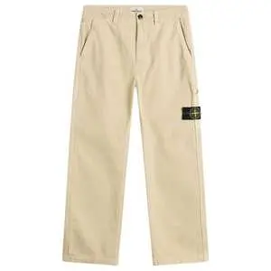 Stone Island Panama Cotton Old Effect Work Pants - Desert