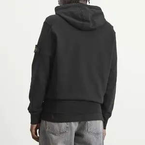 Stone Island Garment Dyed Zip Hoodie - Black