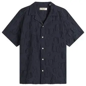FORET Peer Jacquard Shirt In | Size: | Cotton/elastane/nylon | End Clothing - Navy