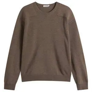 JIL SANDER Wool Jumper With Padded Detail - Brown