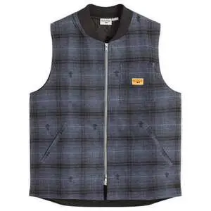 SERVICE WORKS Thistle Plaid Work Vest - Black