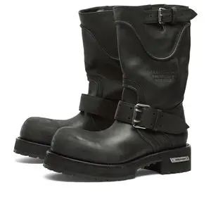 Balenciaga Venom Leather Boots - Black/silver
