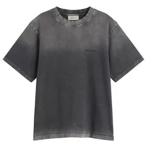 BRAM'S FRUIT Distressed Big Lemon Outline T-shirt - Shadow Black