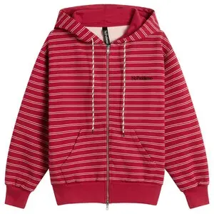 NO PROBLEMO Mini Problemo Stripe Zip Hoodie - Red