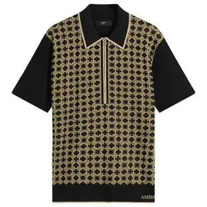 Amiri Ma Quad Zip Polo - Black