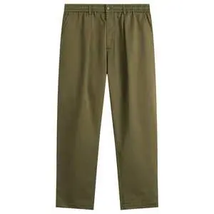 Universal Works Twill Pleated Track Pant - Light Olive