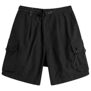 AND WANDER Oversized Cargo Shorts - Black