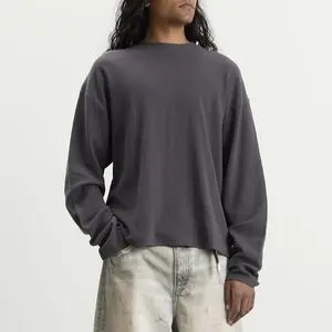 WON HUNDRED Steven Long Sleeve Ribbed T-shirt - Asphalt
