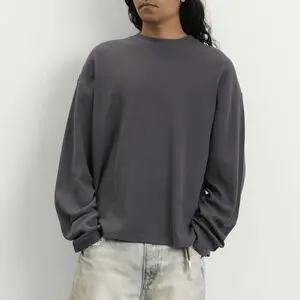 WON HUNDRED Steven Long Sleeve Ribbed T-shirt - Asphalt