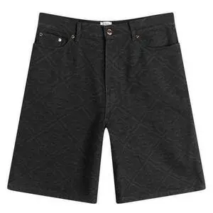 Casablanca Laser Monogram Denim Shorts - Black