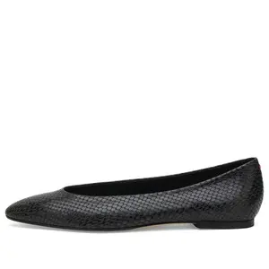 AeydĒ Ellie Snake Print Almond Toe Flats - Moss