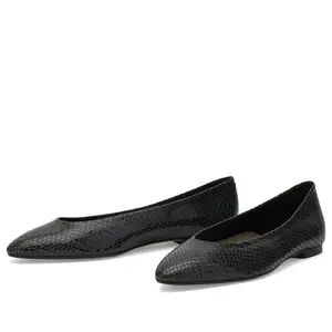 AeydĒ Ellie Snake Print Almond Toe Flats