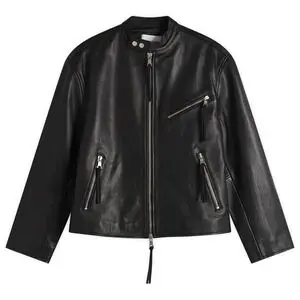 MKI MIYUKI ZOKU Cropped Leather Racer Jacket