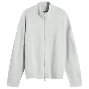 MKI MIYUKI ZOKU Mohair Blend Knit Track Jacket - Light Grey