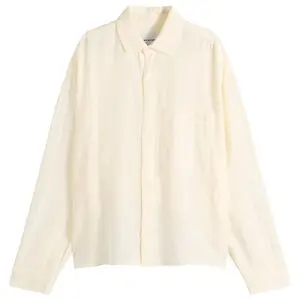 MKI MIYUKI ZOKU Loose Weave Check Box Dress Shirt - Bone