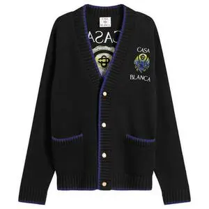 Casablanca Flaming Tennis Ball Cardigan - Black
