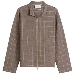 MKI MIYUKI ZOKU Seersucker Check Track Jacket - Brown