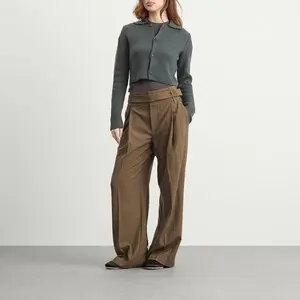 Auralee Crop Knit Shirt Cardigan