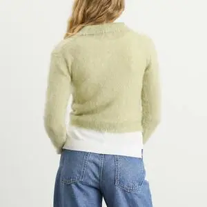 Auralee Mohair Knit Polo - Light Khaki