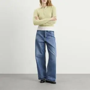 Auralee Mohair Knit Polo - Light Khaki