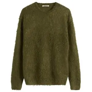 Auralee Mohair Knit Pullover - Olive