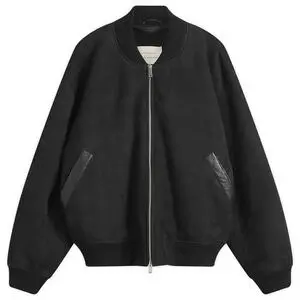 Studio Nicholson Shearling Leather Bomber Jacket - Black