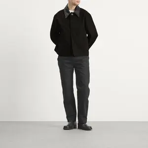 Studio Nicholson Dover Leather Collar Canvas Barn Jacket