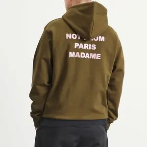 Drole De Monsieur Not From Paris Madame" Slogan Hoodie - Kaki