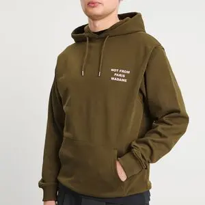 Drole De Monsieur Not From Paris Madame" Slogan Hoodie - Kaki