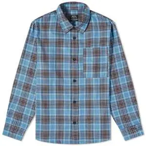 A.p.c. Graham Check Overshirt - Blue
