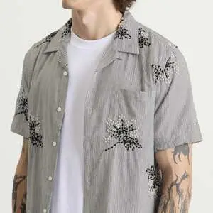 Universal Works Hand Embroidered Stripe Road Shirt