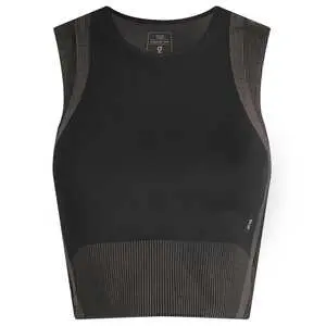 On Studo Knit Crop Top - Black/eclipse