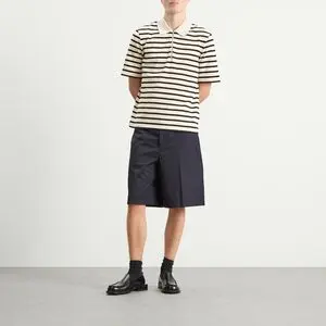 JIL SANDER Stripe Short Sleeve Polo