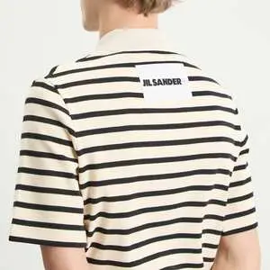 JIL SANDER Stripe Short Sleeve Polo
