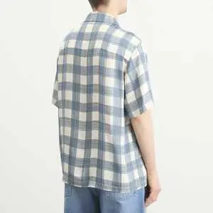 JIL SANDER Boxy Fit Short Sleeve Shirt Check Shirt