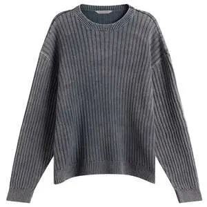 Balenciaga Ribbed Logo Sweater - Light Blue