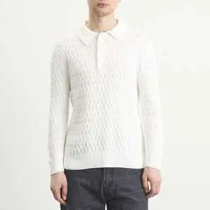 CARTER YOUNG Cable Polo Sweater