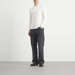 CARTER YOUNG Cable Polo Sweater