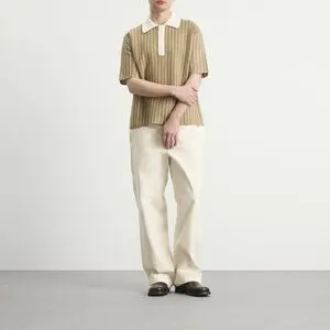 JIL SANDER Cotton Bi-colour Net Stitch Polo