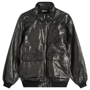 Auralee Lamb Leather Zip Blouson - Black