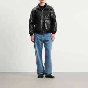 Auralee Lamb Leather Zip Blouson