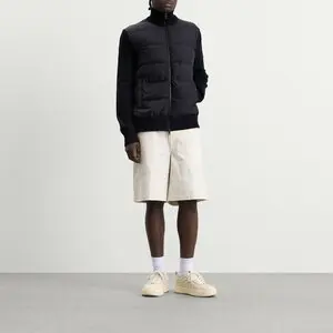 Moncler Hybrid Padded Front Wool Zip Jacket